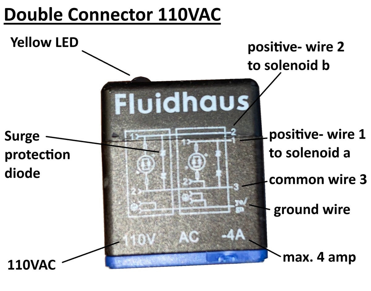 Cable assembly for hydraulic single or double solenoid valve DIN 46350 ...