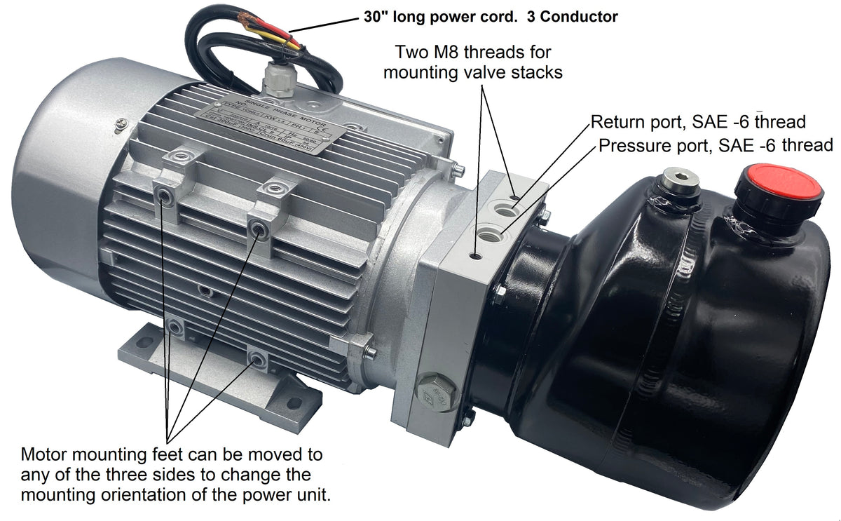 Hydraulic Compact Power Unit 110VAC or 220VAC 50/60 hz – Fluidhaus LLC